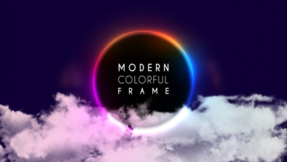 Modern Colorful Frame with Clouds, Motion Graphics | VideoHive