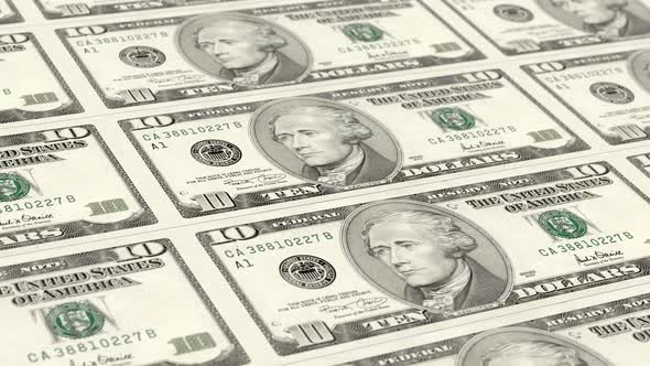 Ten US Dollar Bill United States Infinite Loop 4K Resolution, Motion ...