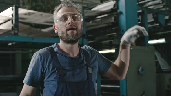 Portrait of Tired Factory Worker, Stock Footage | VideoHive