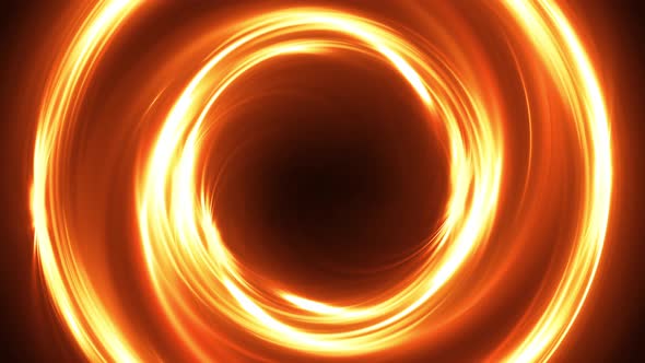 Abstract Rotating Neon Circle in Gold Color, Motion Graphics | VideoHive