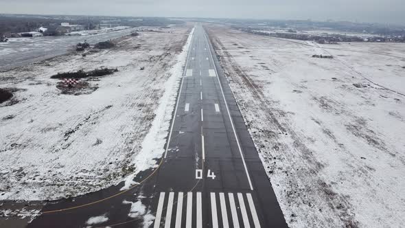 Abandoned Icy Runway at the Old Airfield, Stock Footage | VideoHive