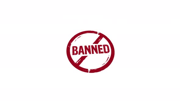 Banned prohibited and ban stamp and stamping isolated, Motion Graphics