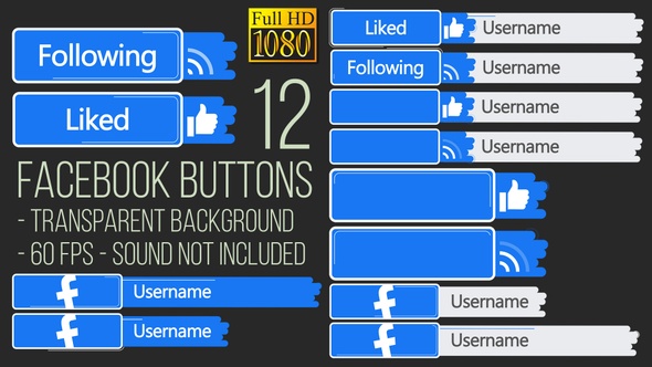 Facebook Buttons FullHD, Motion Graphics | VideoHive