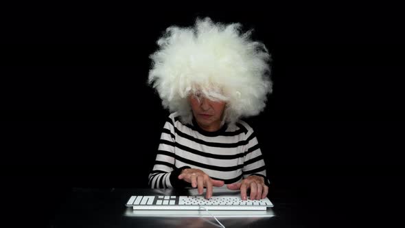 Granny Typing on Computer Keyboard, Stock Footage | VideoHive