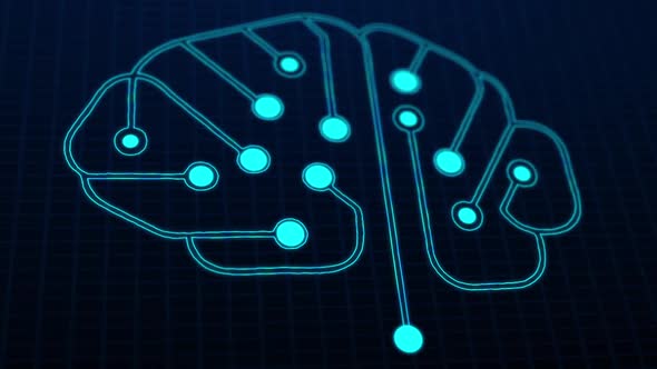 Artificial Intelligence Technology Brain Lines, Motion Graphics | VideoHive
