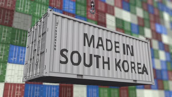 Container with MADE IN SOUTH KOREA Text, Motion Graphics | VideoHive