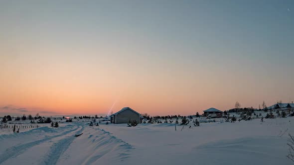 Winter Time Lapse Sunset in Winter Beautiful Winter Landscape, Stock ...