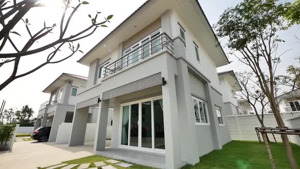Modern White Empty Home Exterior Design, Stock Footage | VideoHive