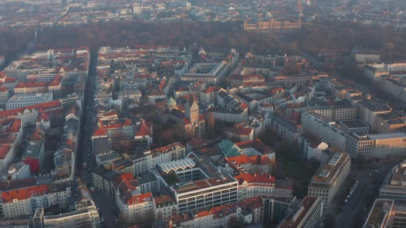 German Residential Neighbourhood Streets in Munich Bavaria with Church ...
