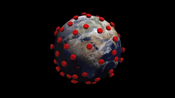 Planet Earth With Corona Virus Cell Spreading , Motion Graphics | VideoHive