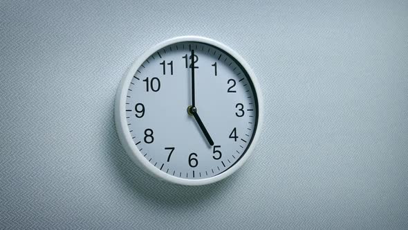 5 O'clock Wall Clock Moving Shot, Stock Footage | VideoHive