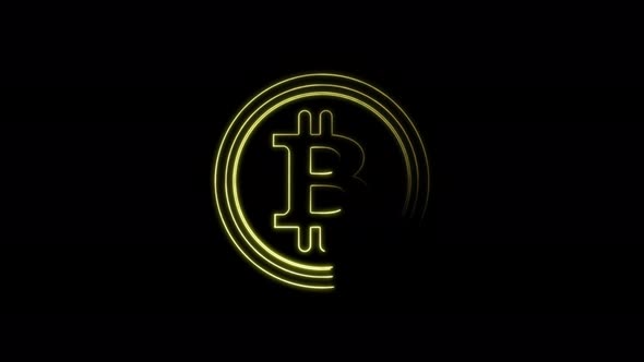 Bitcoin coin Animated line Icon. 4k Animated Digital Currency Icon to ...