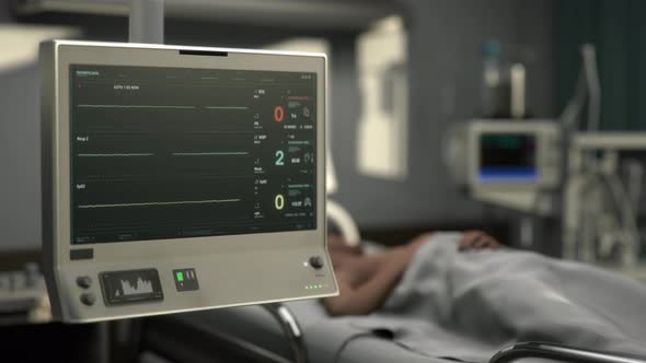 Modern hospital Equipment Warns Patient Dying From Progressing Heart ...