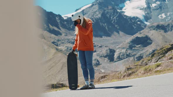 Cinematic downhill longboard session, Stock Footage | VideoHive