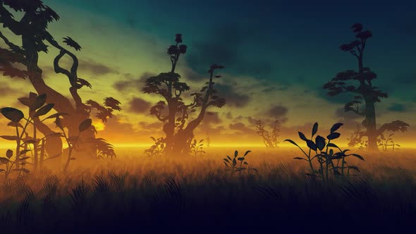 Lonely Trees In The Landscape, Motion Graphics | VideoHive