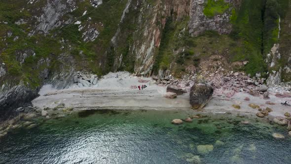 Aerial view of the hidden beach at Howth, Dublin, Stock Footage | VideoHive