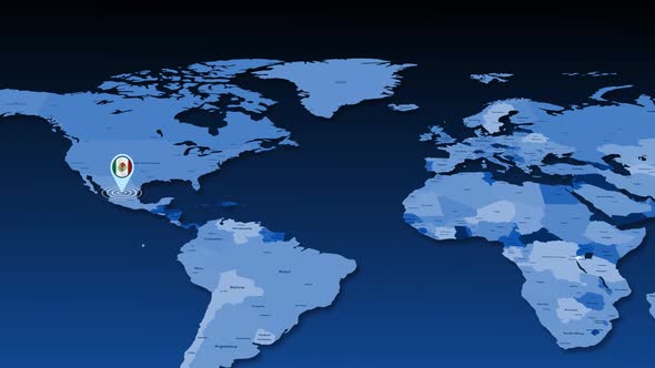 Mexico Location Tracking Animation On Earth Map, Motion Graphics ...