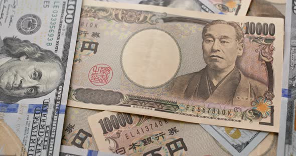 Chinese RMB and Japanese Yen banknote, Stock Footage | VideoHive