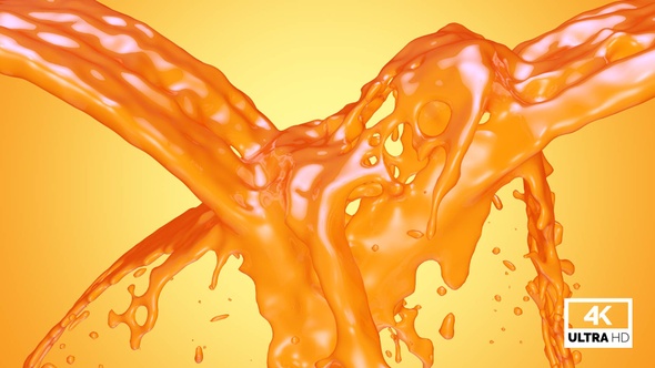 Fountain Orange Juice Splash Collision, Motion Graphics | VideoHive