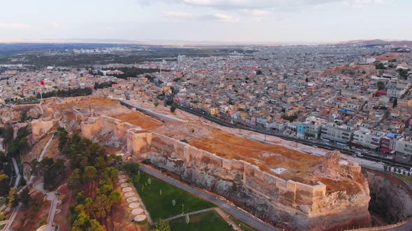 Top View Scenic Urfa Castle, Stock Footage | VideoHive
