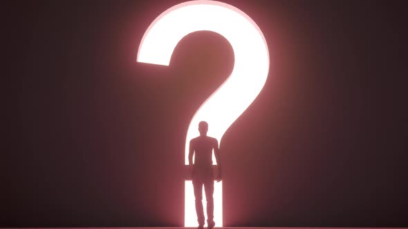 Man Walking To Question Mark, Motion Graphics | VideoHive