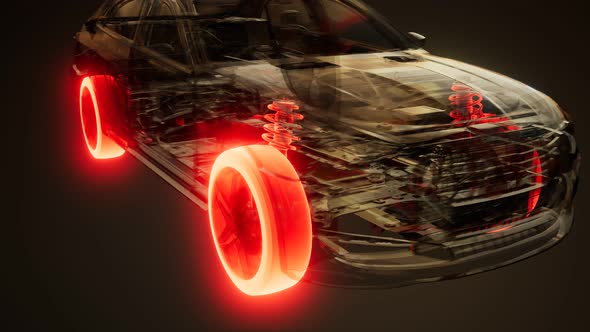 Car Wheels Glowing in Car, Motion Graphics | VideoHive