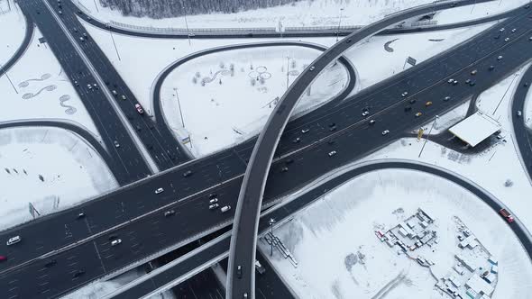 Freeway Intersection Snow Covered in Winter, Stock Footage | VideoHive