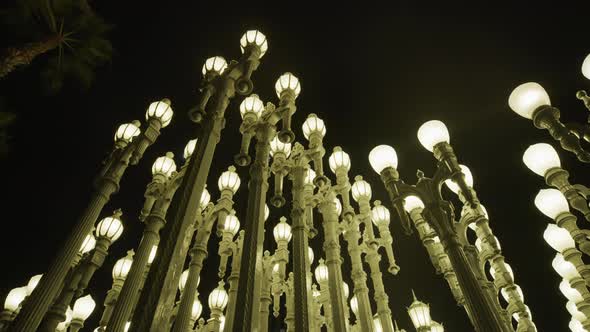 The Urban Light installation in L.A., at night, Stock Footage | VideoHive