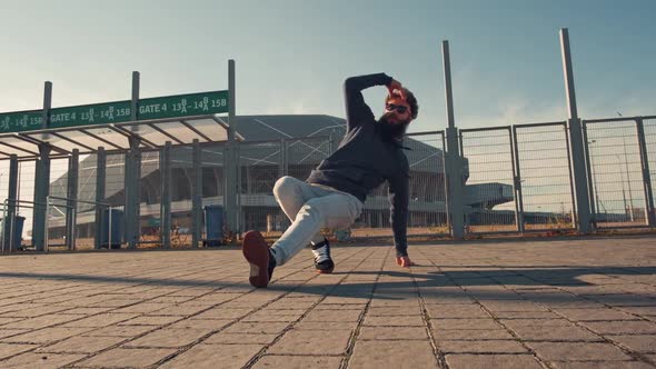 Dancing Man Young Talented Street Dancer Breakdancing Performing ...