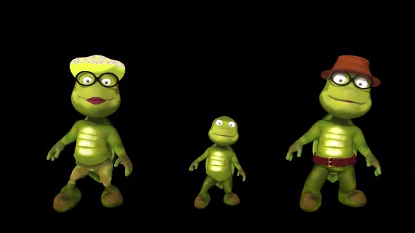 Turtles Family Loop Dance, Motion Graphics | VideoHive