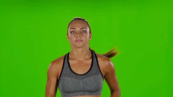Female Runner. Front View. Green Screen, Stock Footage | VideoHive