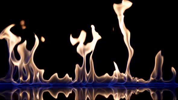 Flash and Fire Streak of Flammable Liquid or Gasoline Against Black ...