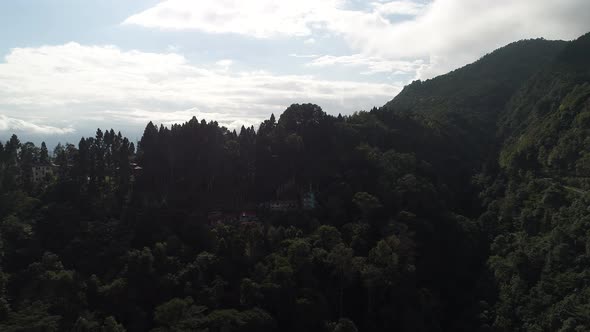 Rumtek Monastery area in Sikkim India seen from the sky, Stock Footage
