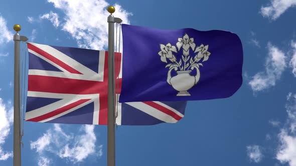 United Kingdom Flag Vs Dundee City Flag Scotland On Flagpole, Motion ...