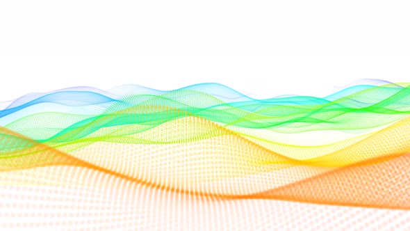 Digital Colorful Gradient Particle Line Wave Animation On White ...