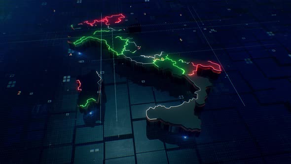 Italy Map 4k Loop, Motion Graphics | VideoHive