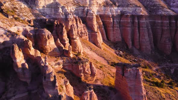Famous Pink Valley At Sunset Red and Pink Rocks Dramatic Geological ...