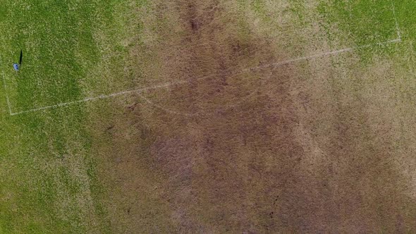Aerial of Muddy Soccer Field Lines, Stock Footage | VideoHive
