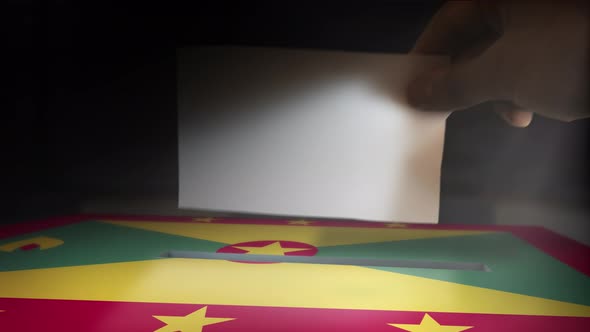 Digital Composite Hand Voting To National Flag OF Grenada, Motion Graphics