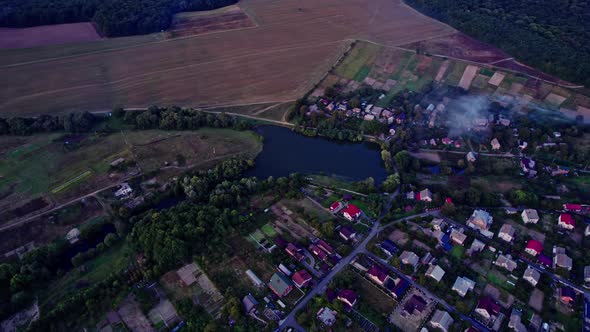 Small Ukrainian Town at Sunset, Stock Footage | VideoHive
