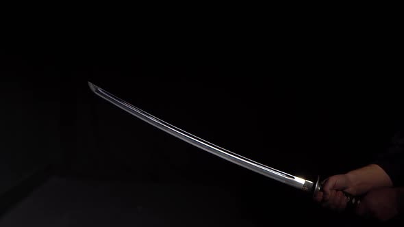 Samurai Sword Katana in Hand. Katana Sword Holding in Samurai Hand ...