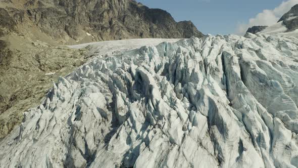 Aerial view of Matier Glacier in Joffre lakes, British Columbia, Canada ...