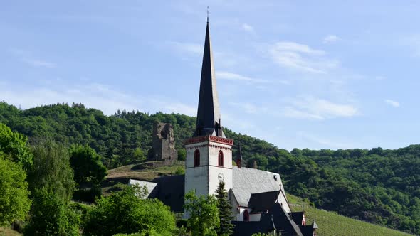 Static time lapse of a country church in a small German village during ...