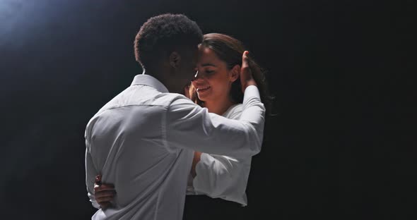 Film Scene Theater Play Love Acting Tender Greeting of Two People Man ...