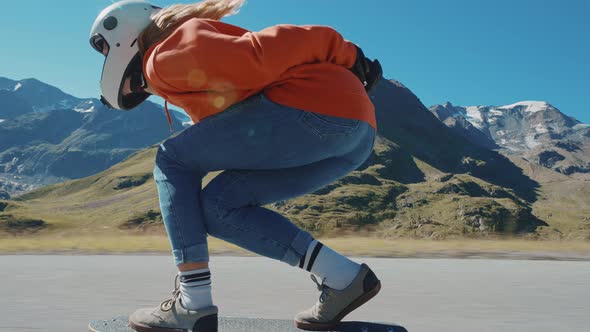 Cinematic downhill longboard session, Stock Footage | VideoHive