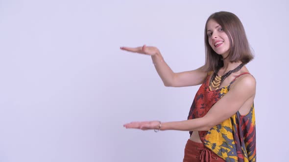 Happy Young Beautiful Hipster Woman Snapping Fingers and Showing ...