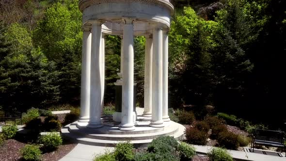 A drone areal shot of the beautiful Memory Grove park in Salt Lake City ...