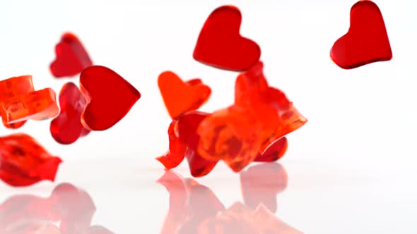 Jello falling on the floor and bouncing, Slow Motion, Stock Footage