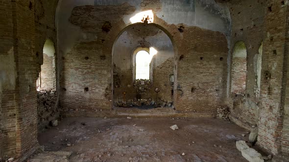 Inside an old ruined church, Stock Footage | VideoHive