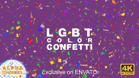 LGBT Flag Color Confetti, Motion Graphics | VideoHive